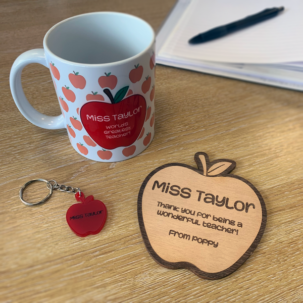 "Thank you Teacher" Gift Bundle - Includes a Personalised Mug, Coaster ...