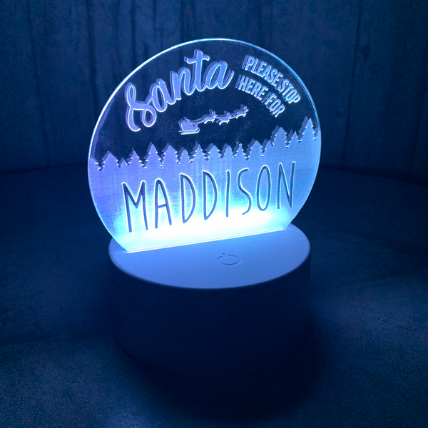 Santa Stop Here LED Sign – Personalise Online