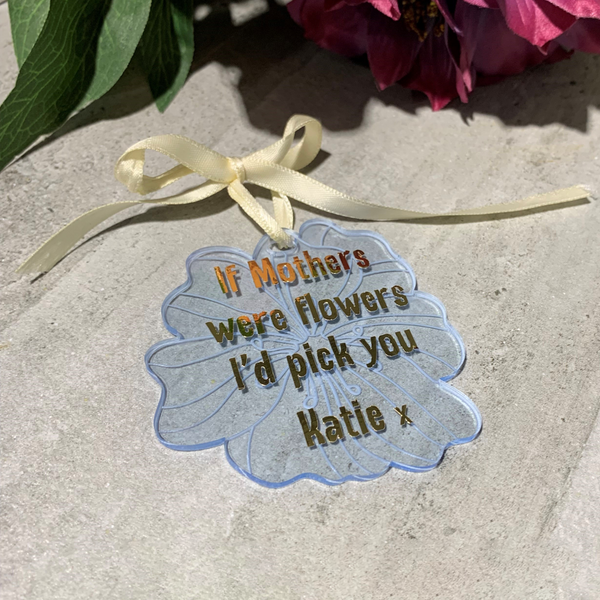 Personalised Acrylic Flower Gift Tag With delicate flower detail ...